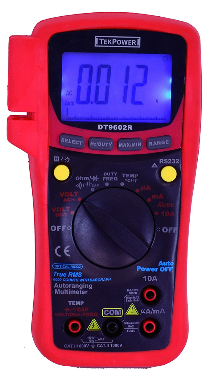 Tekpower DT9602R True RMS Auto/Manual Digital Multimeter with RS232 Op – Kaito Electronics Inc