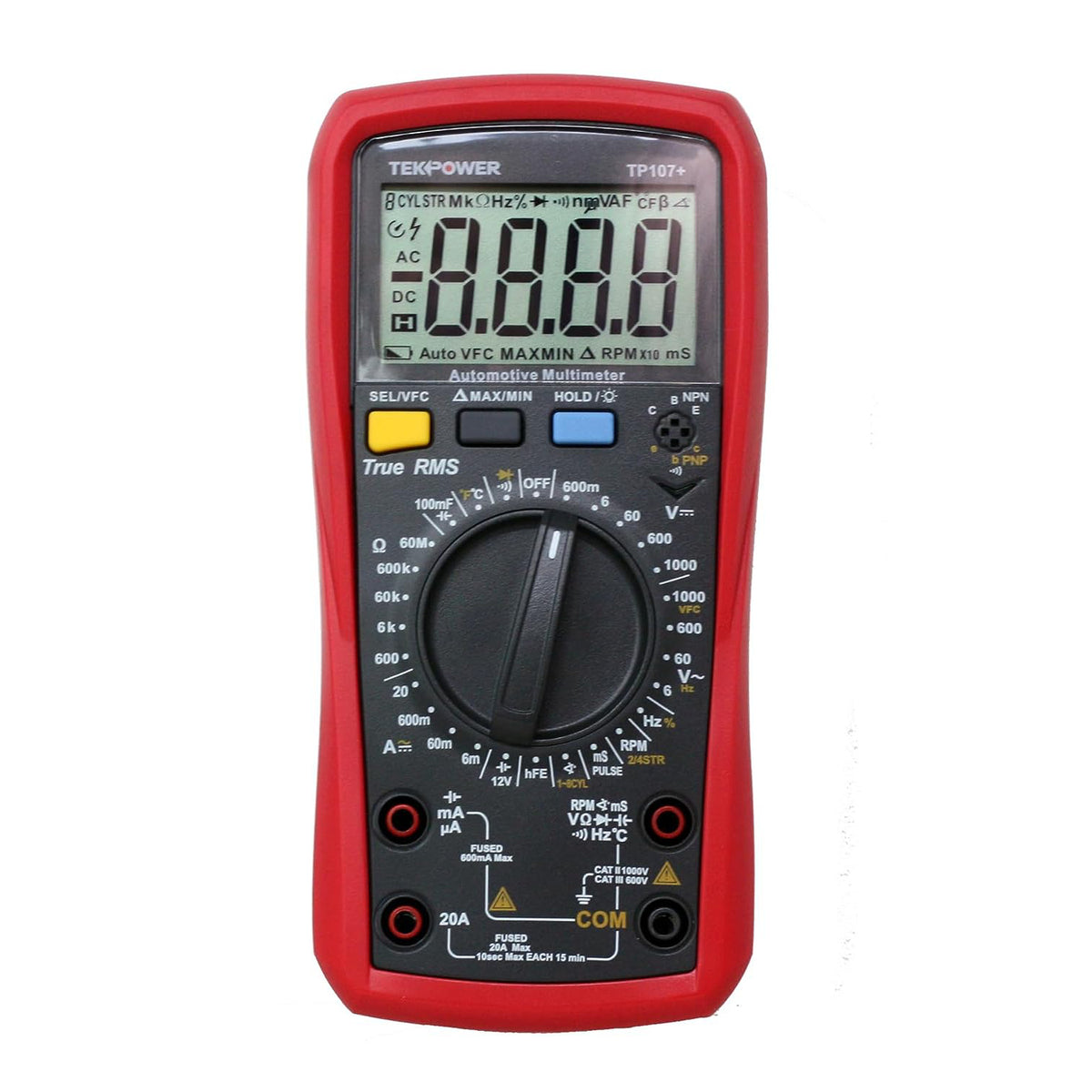 Tekpower TP107+ Digital True-RMS Automotive Multimeter with 12V Batter ...