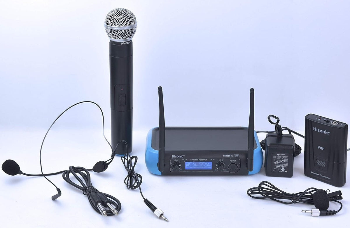 Hisonic HS8287-HL Dual VHF Wireless Microphone System 1 Handheld and 1 ...