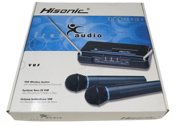 Hisonic ATW-R300 VHF Wireless Microphone System with Dual Handheld Mic ...