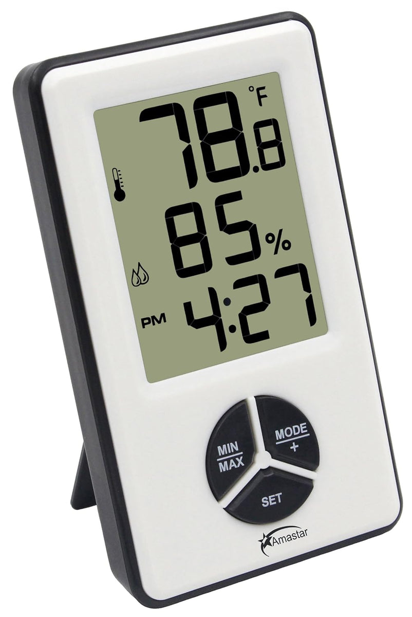 Amastar A0412 Indoor Hygrometer Thermometer Clock Portable Digital Tem ...