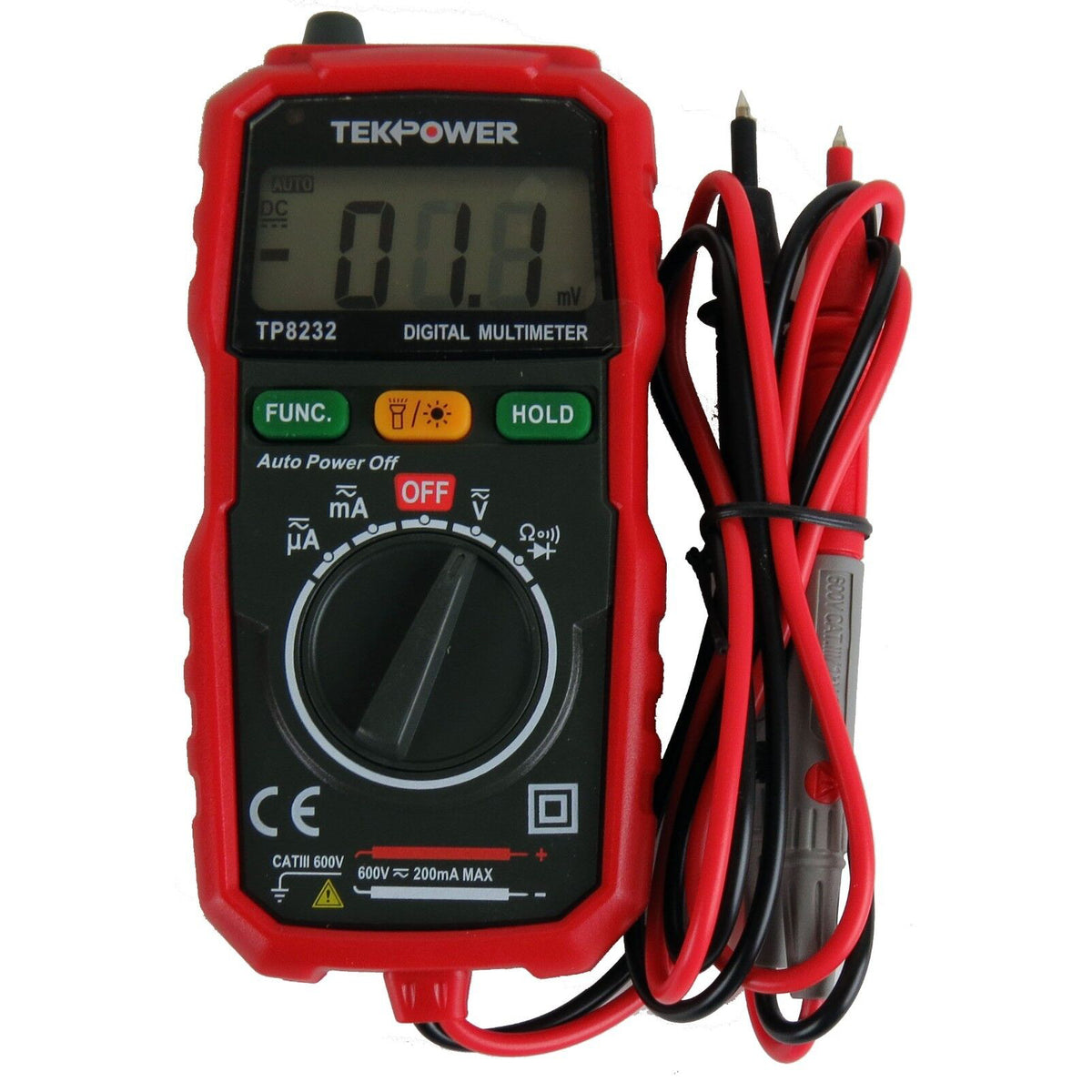 TekPower TP8232 Digital Multimeter with Non Contact Voltage Current De ...