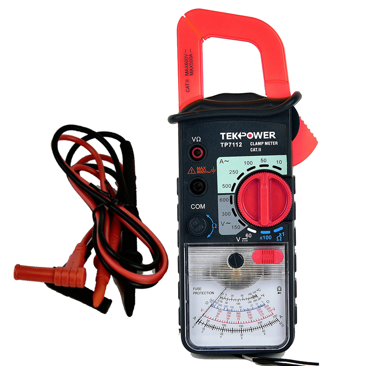 Tekpower TP7112 Analog AC 500 Amp Clamp on Meter With a Manual Reading ...