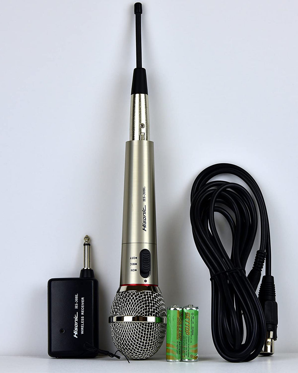 Hisonic HS308L Portable Wireless and Wired 2 in 1 Microphone for Home ...